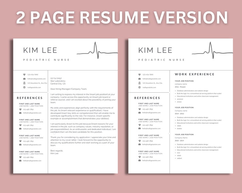 Nurse Resume Template CV for Google Docs, Word | Medical, Doctors ...