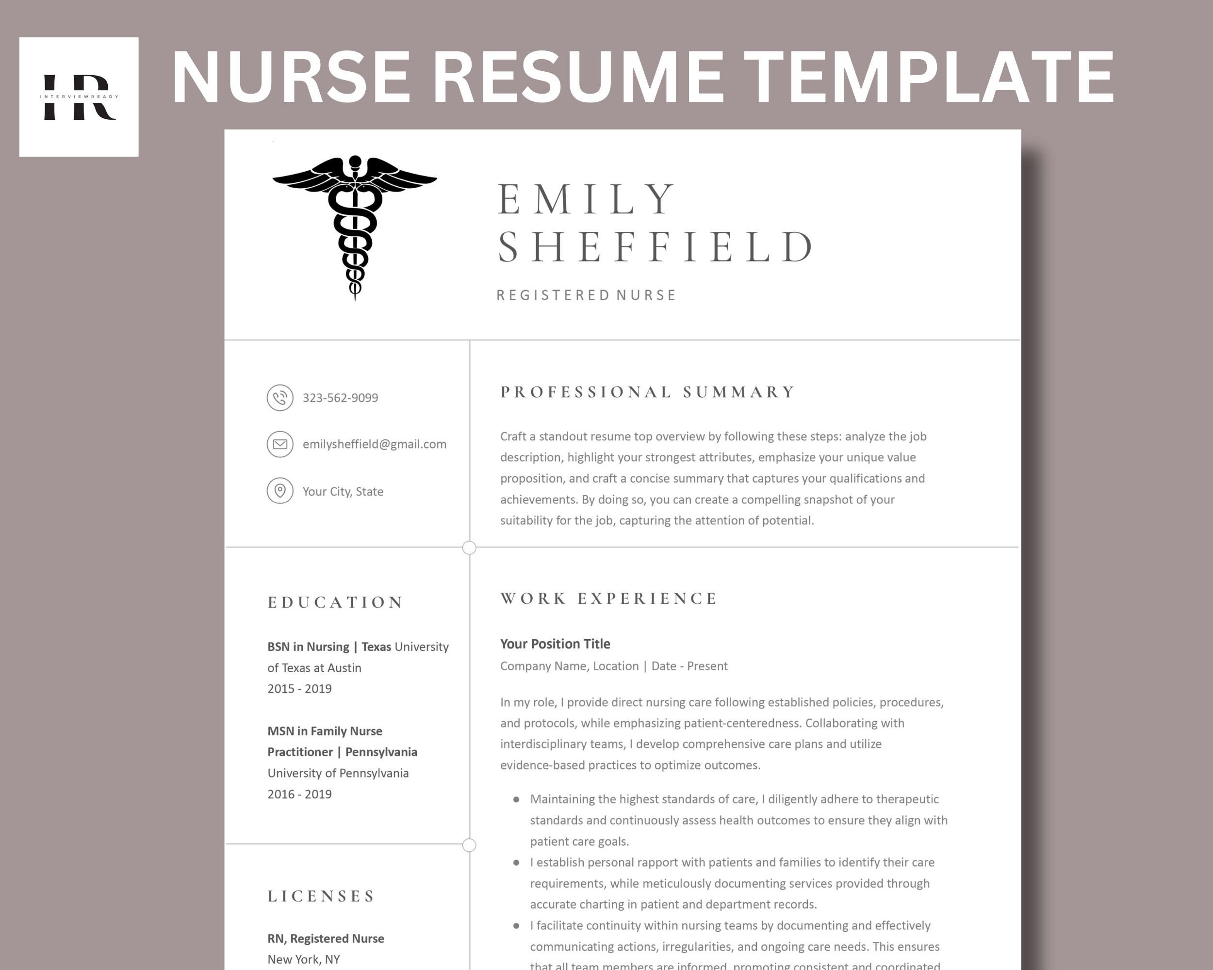 Registered Nurse Resume, Nursing Student Resume, Nurse Resume, New Grad ...