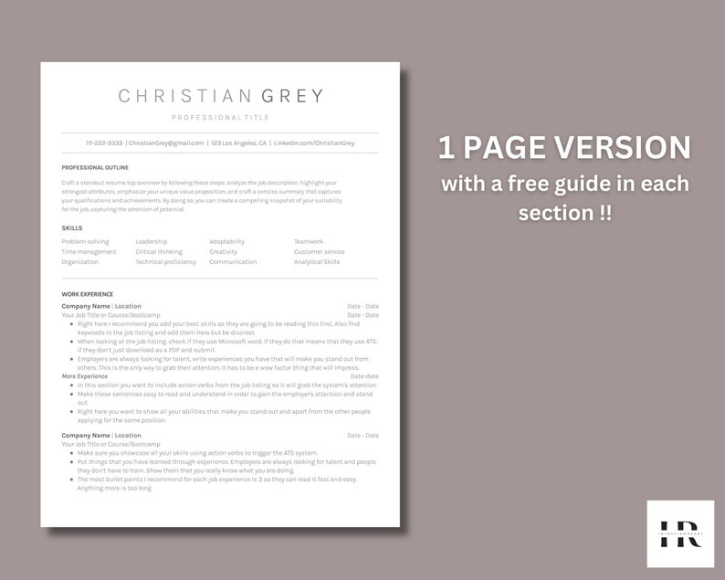 ATS Resume Template Pages, Google Docs, Word, Clean Simple Resume, ATS ...