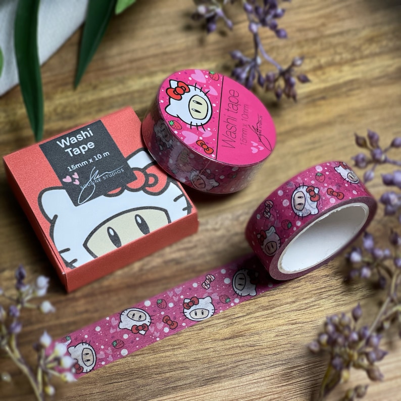 Super Mario Hello Kitty Washi Tape, Hello Kitty Mario Mushroom Washi ...