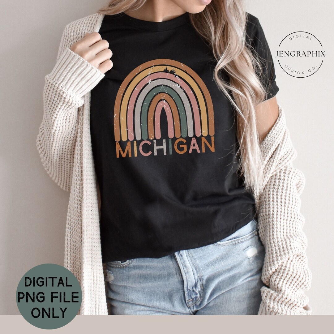 Michigan Rainbow Png Michigan State Png Michigan Png - Etsy