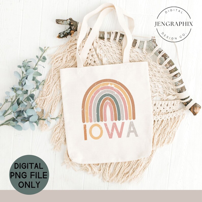 Iowa Rainbow Png, Iowa State Png, Iowa Png, Iowa Sublimation, Boho Iowa ...