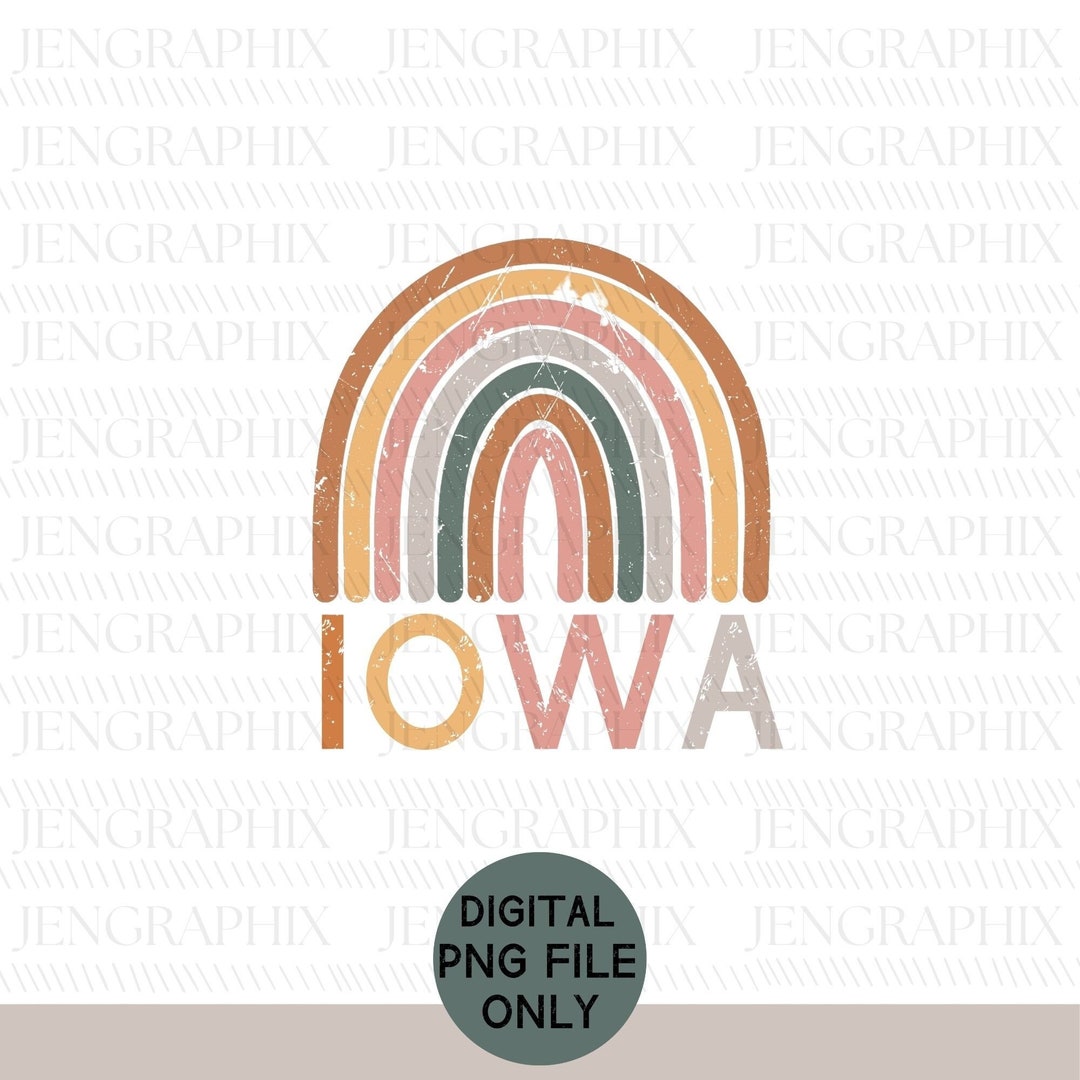 Iowa Rainbow Png, Iowa State Png, Iowa Png, Iowa Sublimation, Boho Iowa ...