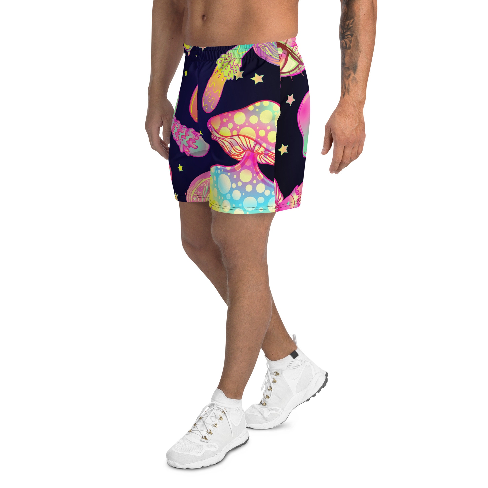 Men's Trippy Shroom Rave Shorts Mushroom Shorts for Raves Mens Rave ...