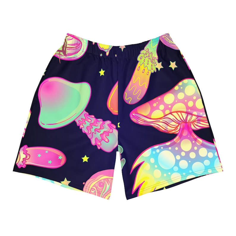 Men's Trippy Shroom Rave Shorts Mushroom Shorts for Raves Mens Rave ...