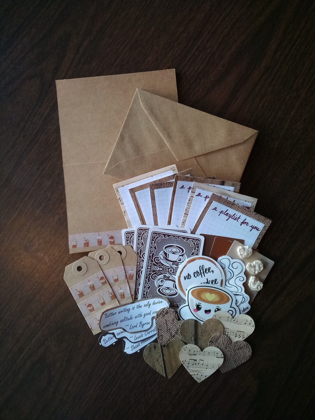 Coffee Themed Happy Mail Snail Mail Ten Card Stationery Kit - Etsy