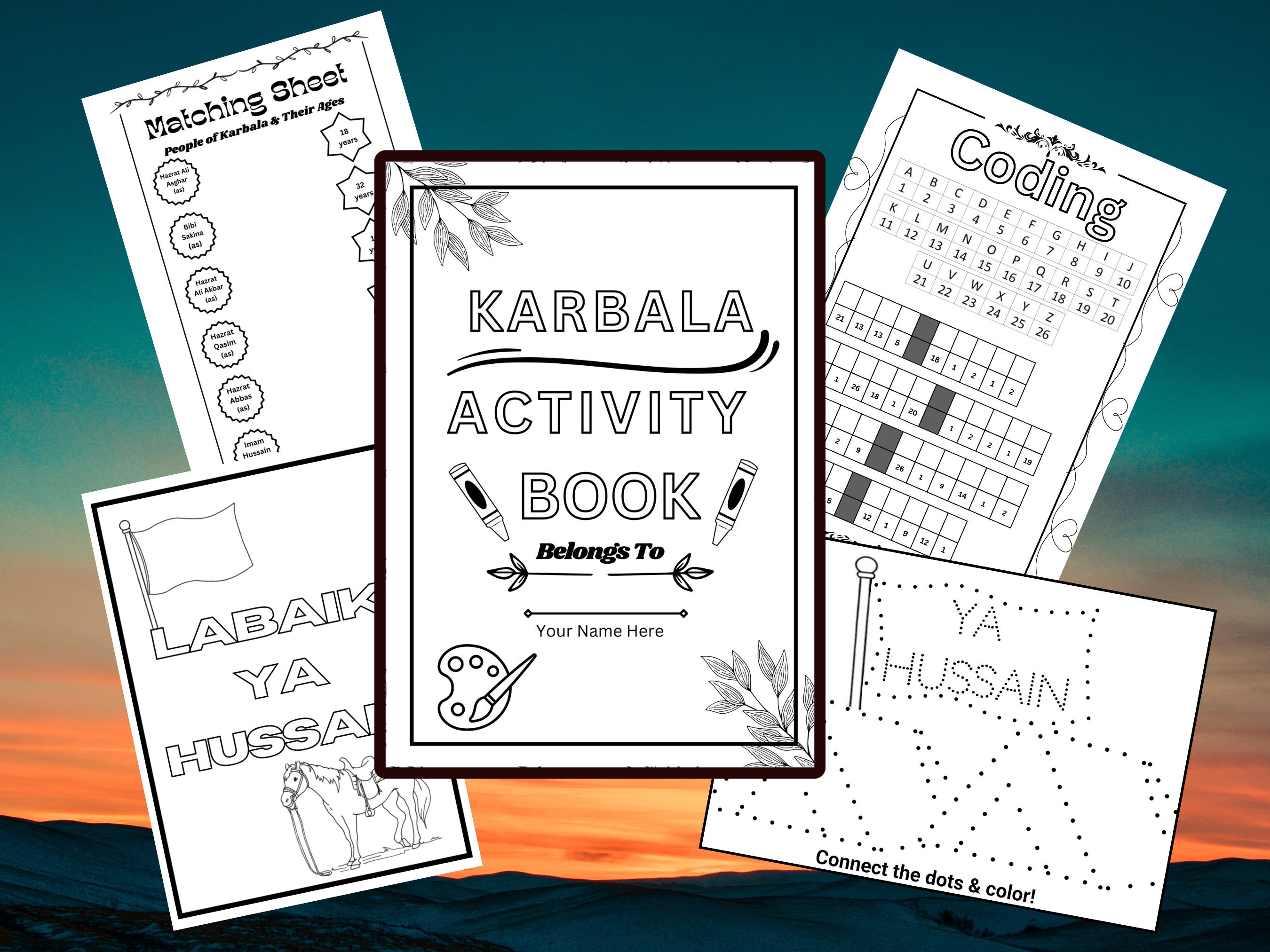 Muharram Activity Sheets | Karbala Worksheets | Learn About Karbala for ...