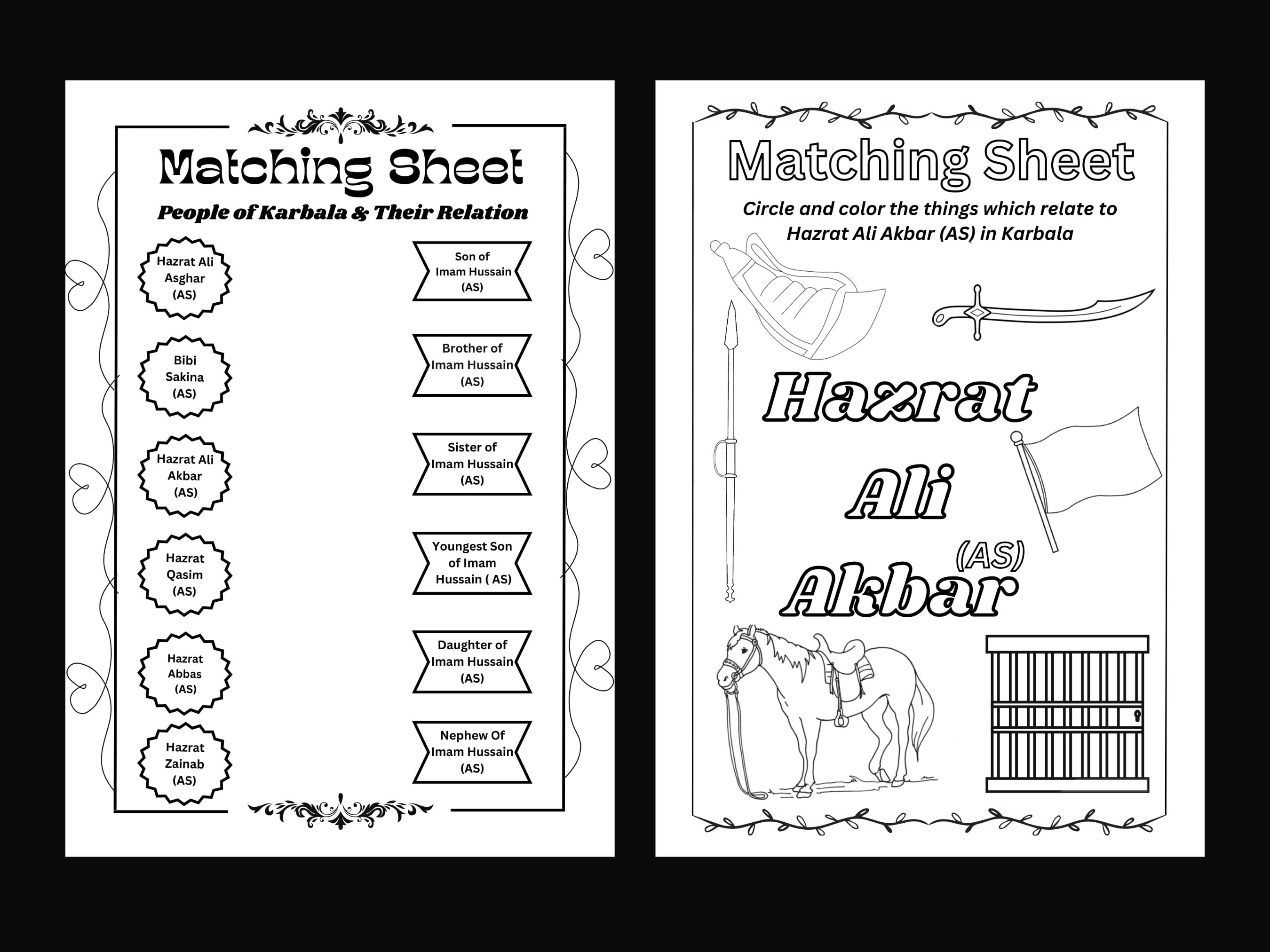 Karbala Activity Sheets for Kids | Muharram Worksheets - Etsy