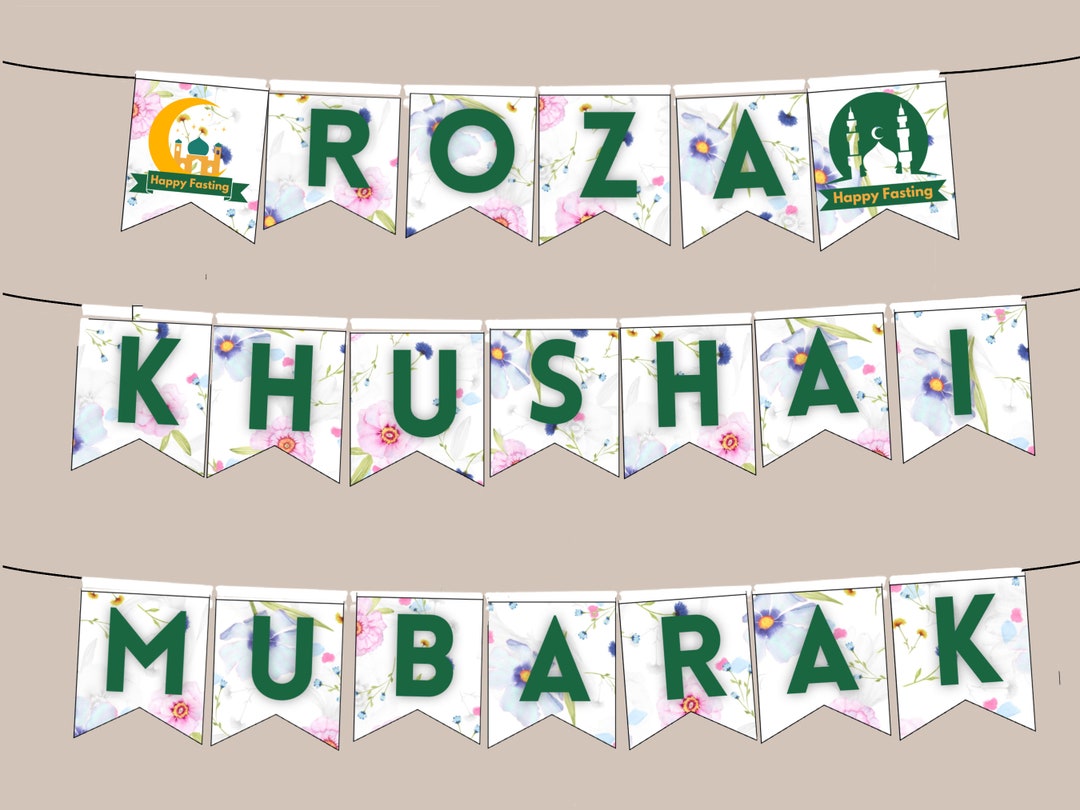 Roza Khushai Banner | Ramadan First Fasting Celebration Decor (digital ...