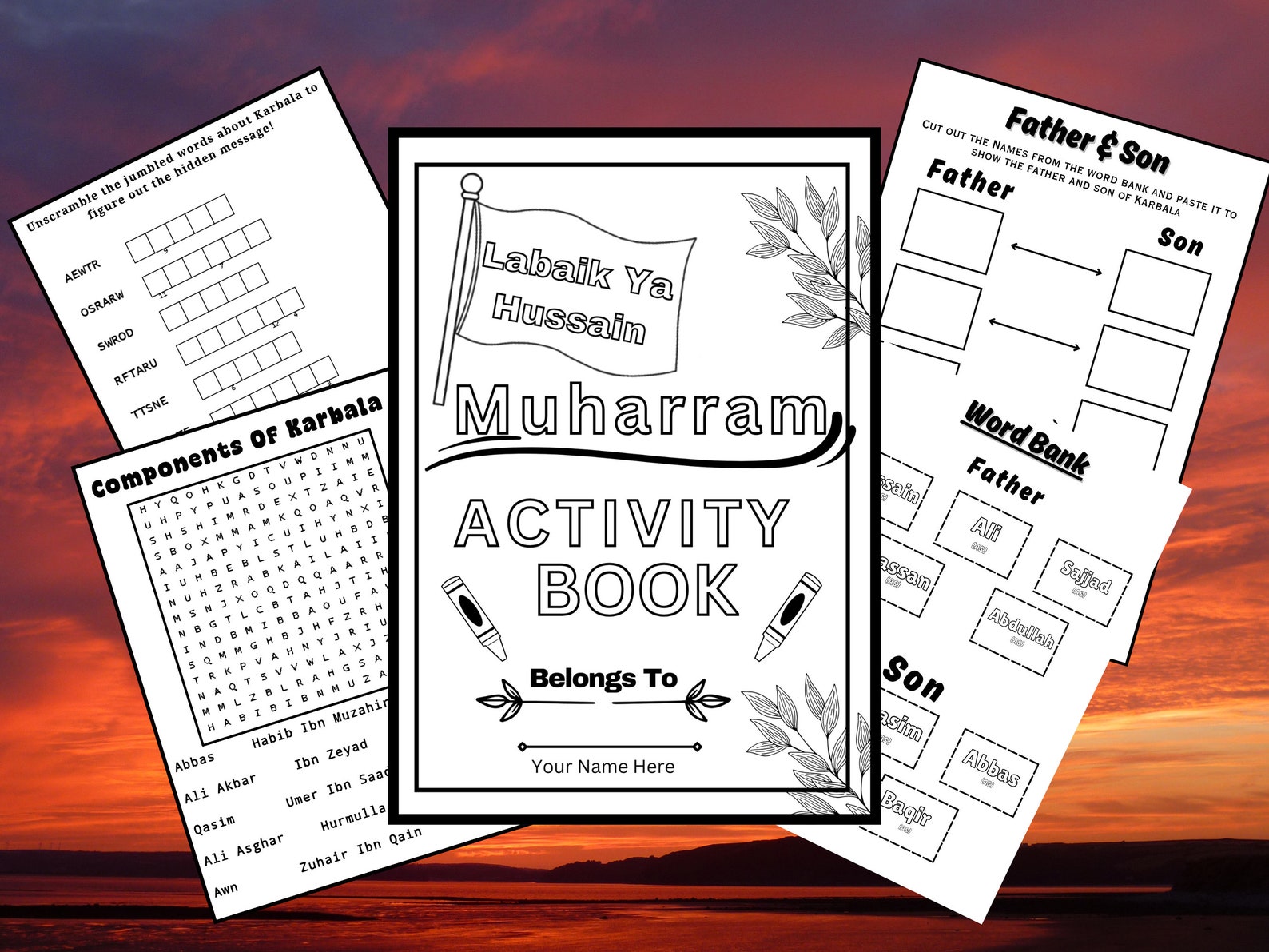 Muharram Activity Sheets for Kids | Karbala Worksheets - Etsy
