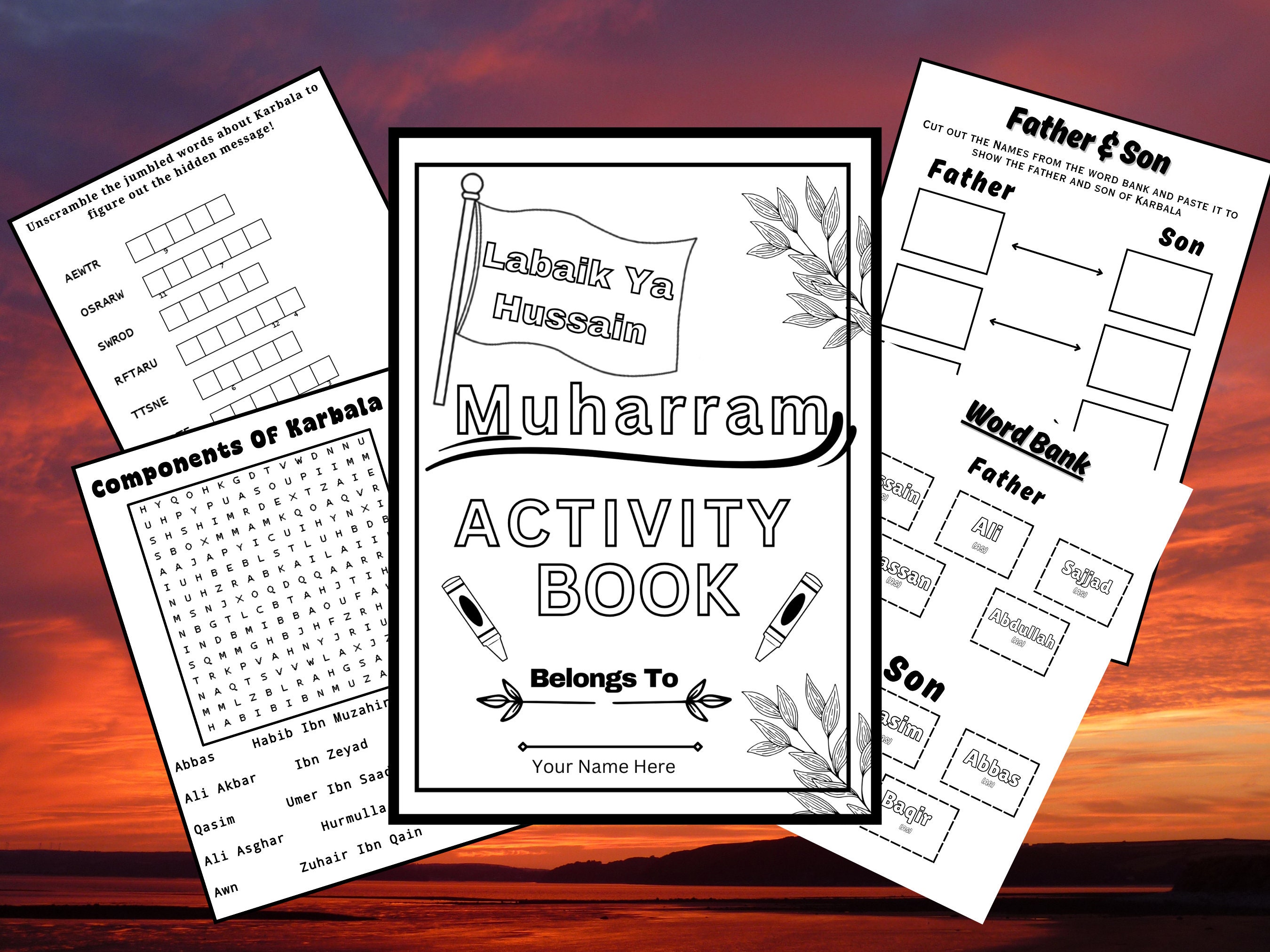 Muharram Activity Sheets for Kids | Karbala Worksheets - Etsy