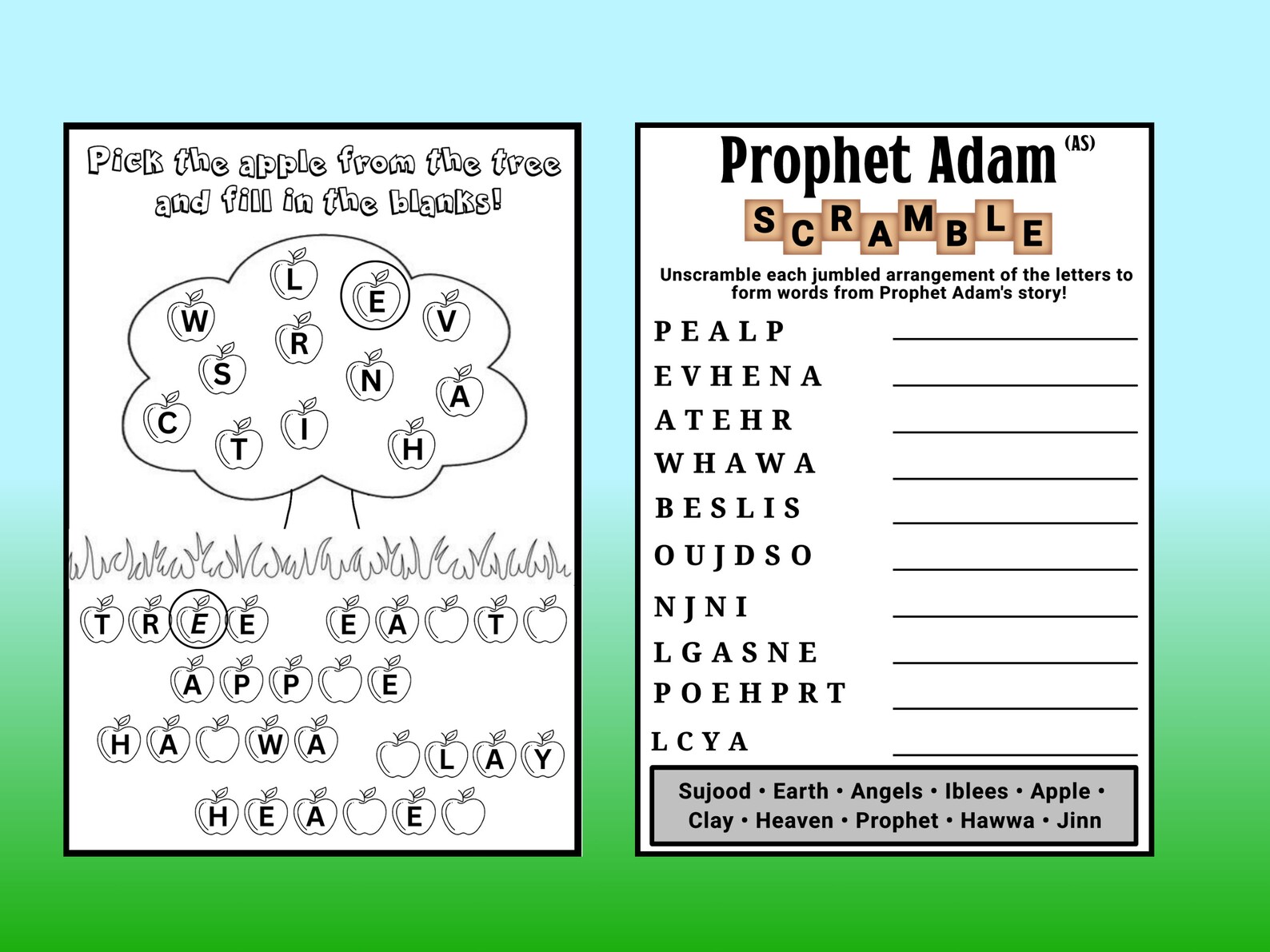 Prophet Adam (AS) Activity Book | Prophets Activity Book | Learn About ...