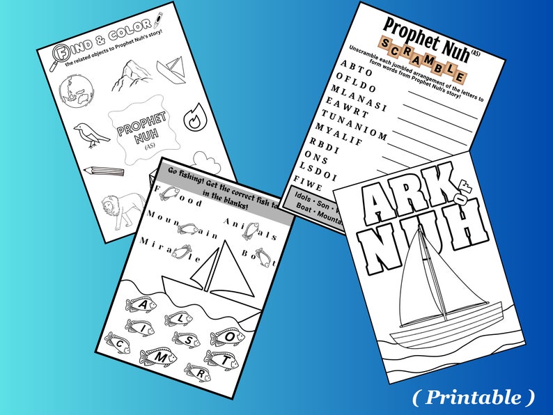Prophet Nuh (AS) Activity Book | Prophets Activity Book | Learn About ...
