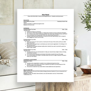 Modern Minimalist Resume CV Template | ATS Friendly Readable | PDF ...