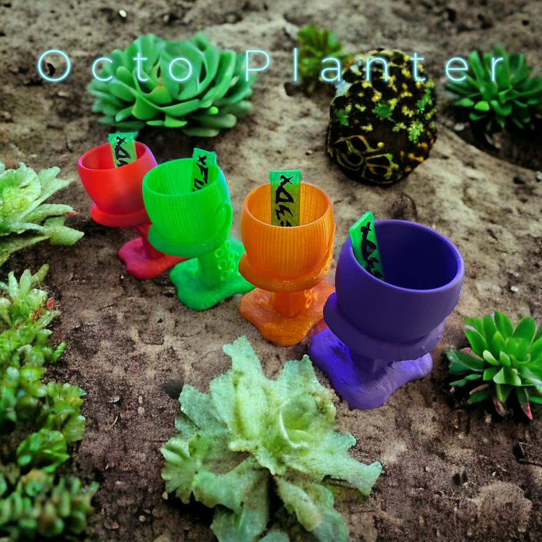 3D Printed Octopus Succulent Planter Unique Home & Office Decor - Etsy
