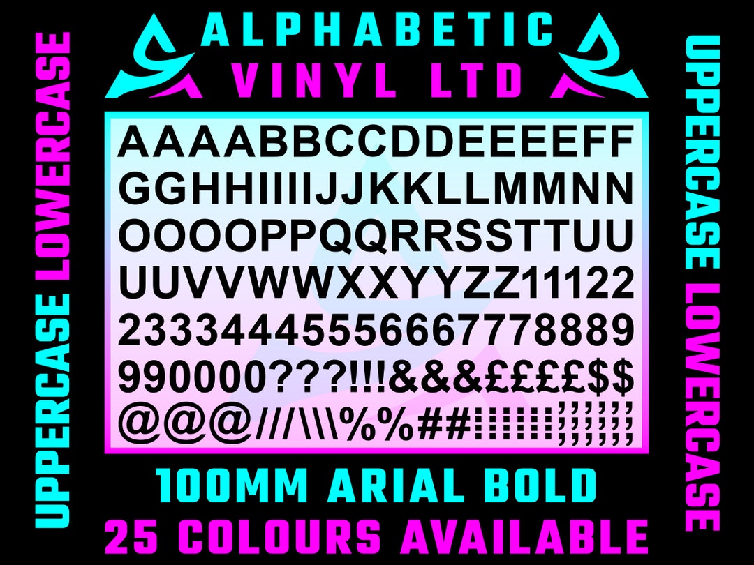 100mm 10cm Vinyl Letters and Numbers Lettering Number Sticky Stickers ...