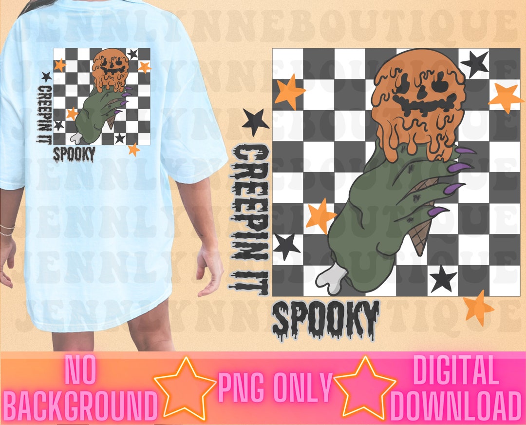 Creepin It Spooky Png. Halloween Zombie Hand Pumpkin Ice Cream Cone ...