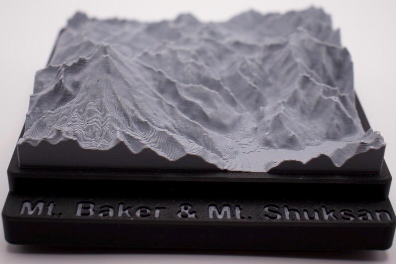 Mt. Baker 3D Topographic Art - Etsy