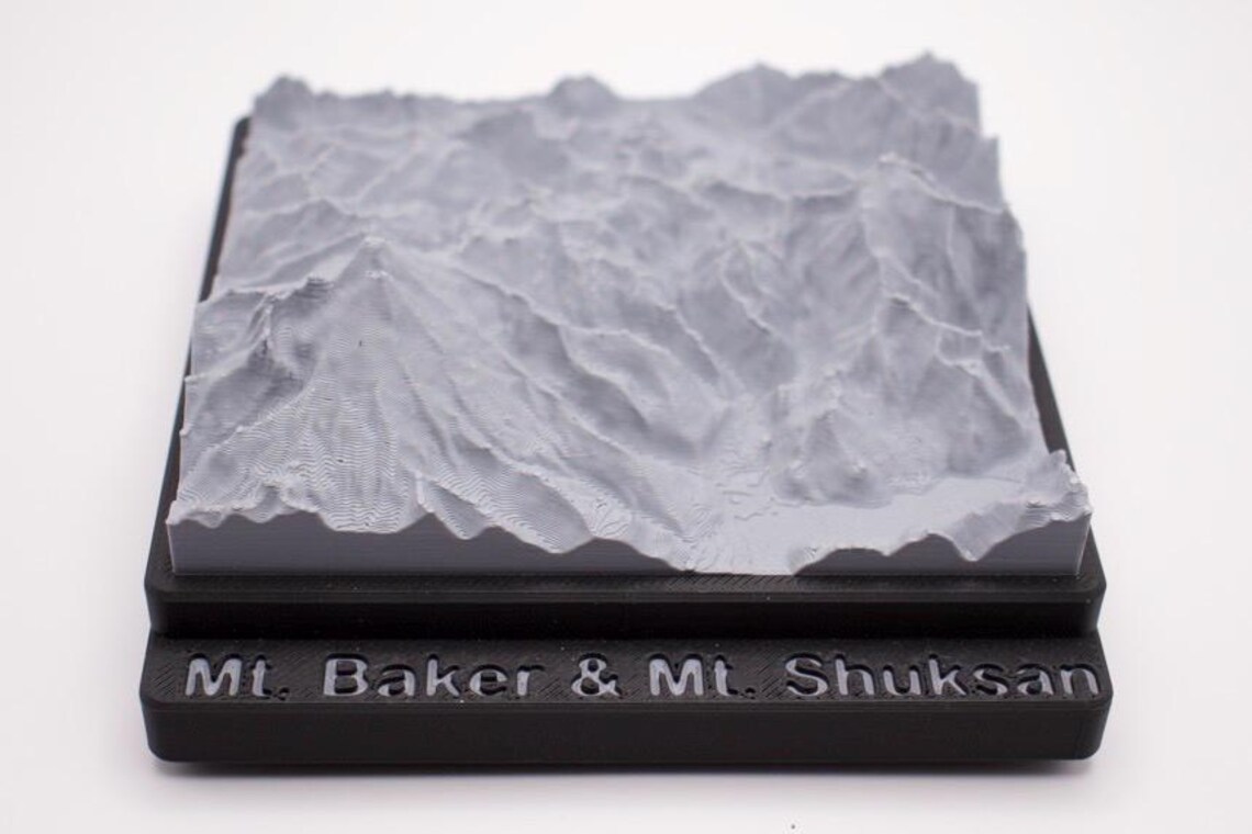 Mt. Baker 3D Topographic Art - Etsy