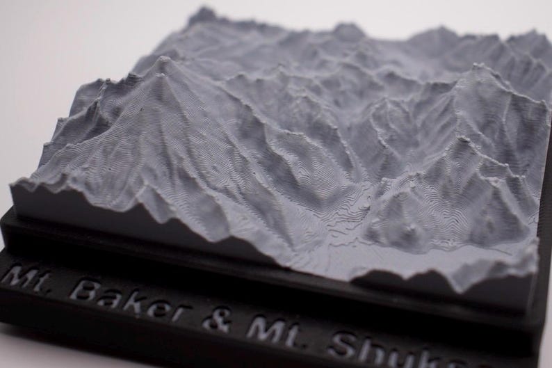 Mt. Baker 3D Topographic Art - Etsy