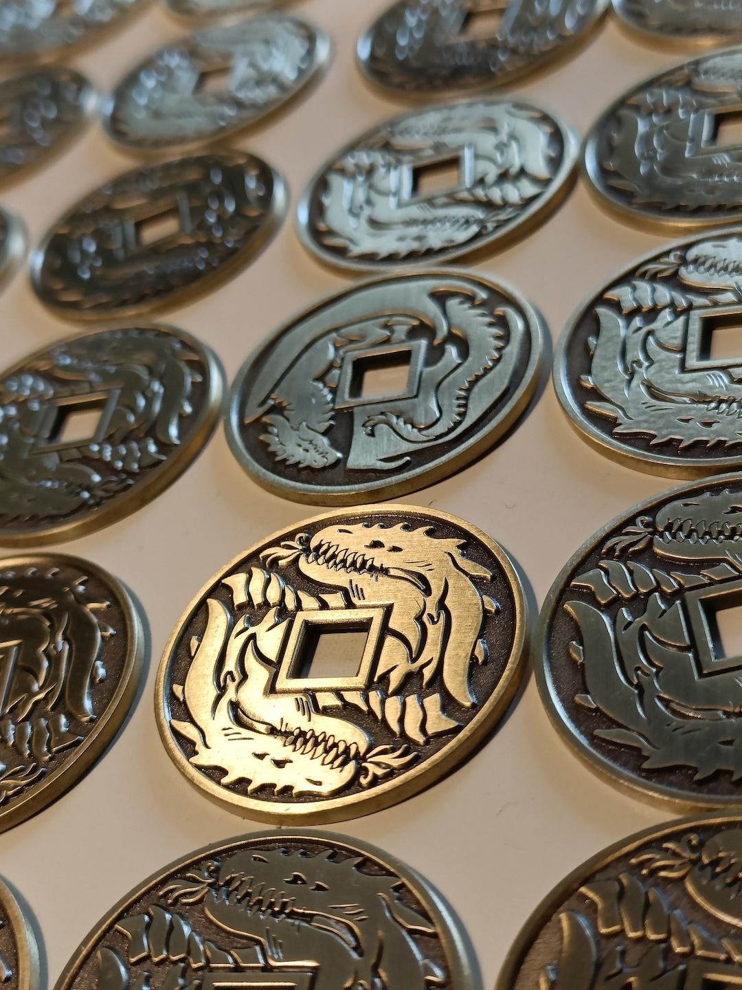 Ancient Dragon Coin, Metal Copper Decorative Charm - Etsy