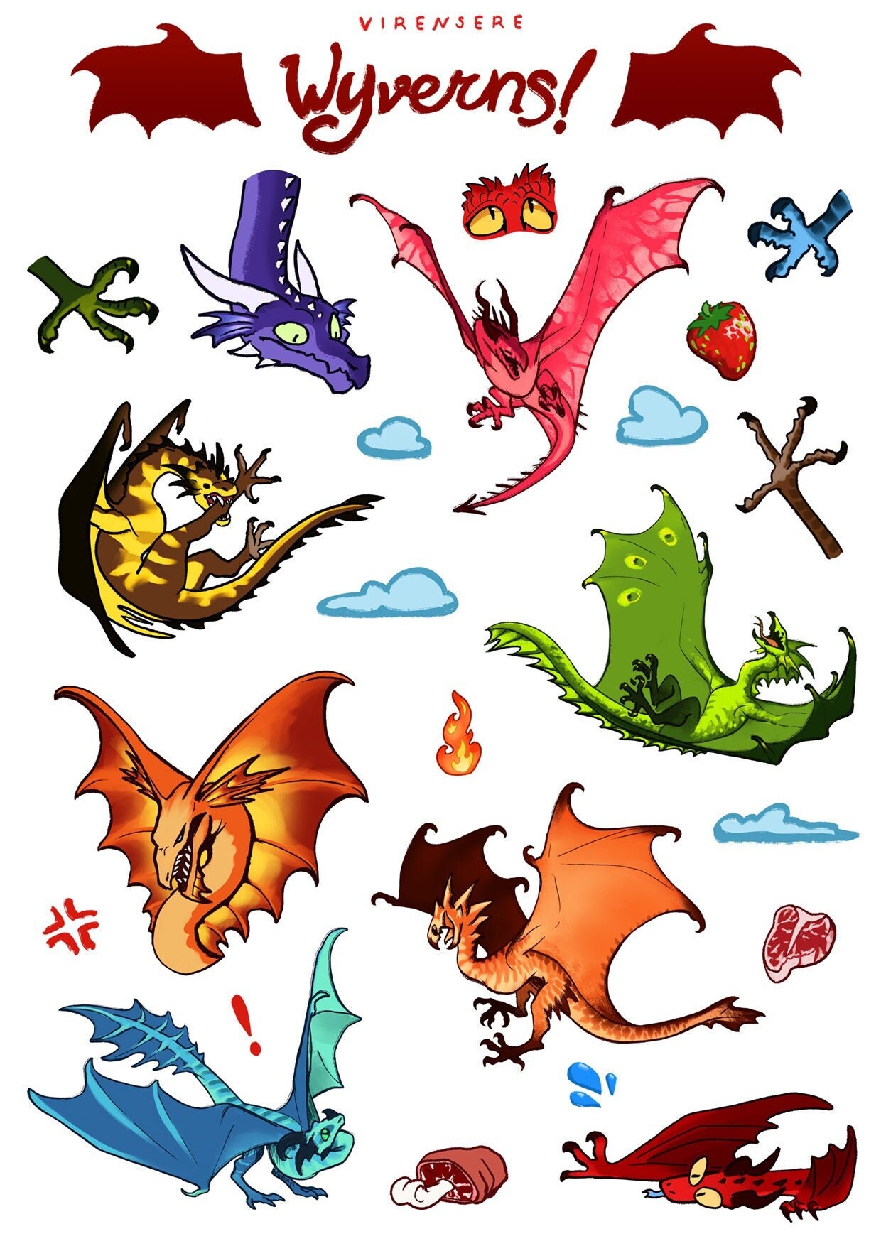 Wyverns A5 Sticker Sheet - Etsy