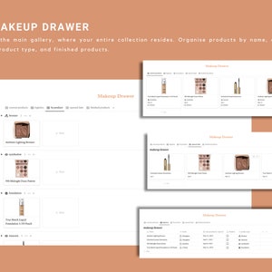 Notion Makeup Collection Notion Template | Aesthetic Notion Template ...