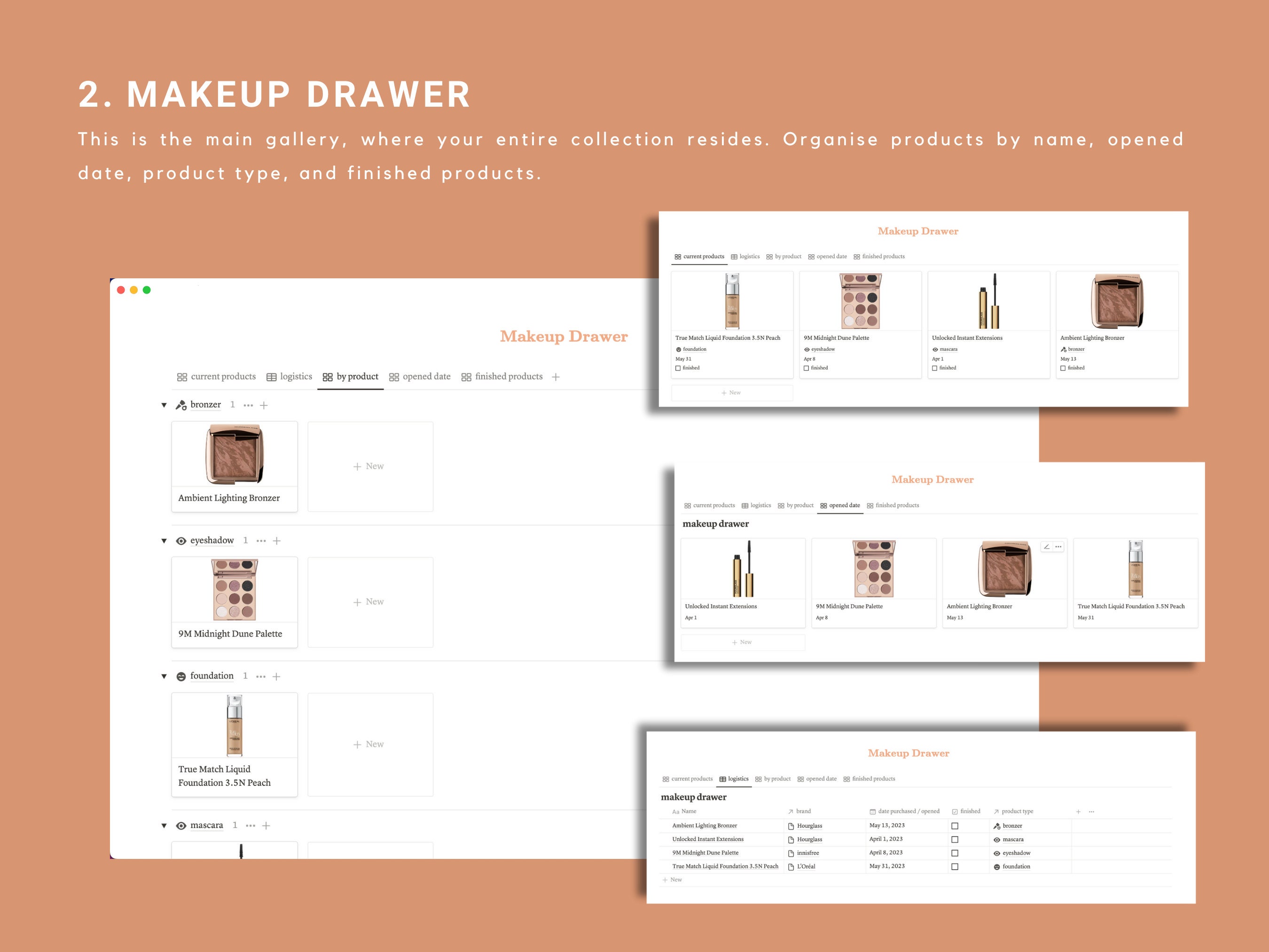 Notion Makeup Collection Notion Template Aesthetic Notion Template ...