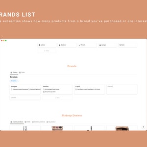 Notion Makeup Collection Notion Template | Aesthetic Notion Template ...