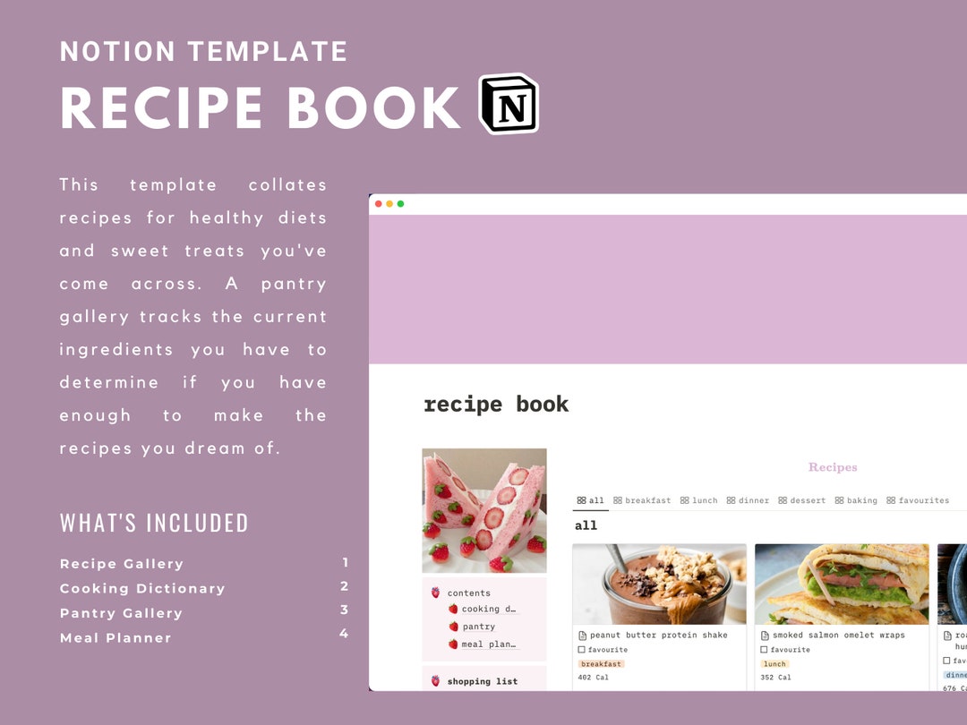 Notion Digital Recipes | Recipe Tracker | Pantry List | Grocery List ...
