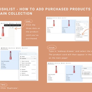 Notion Makeup Collection Notion Template | Aesthetic Notion Template ...