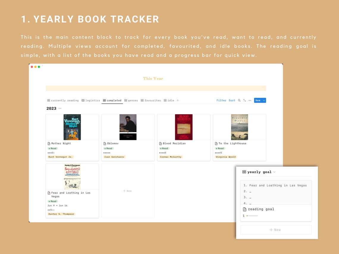 Notion Book Tracker | Reading List | Bookshelf | Notion Template ...
