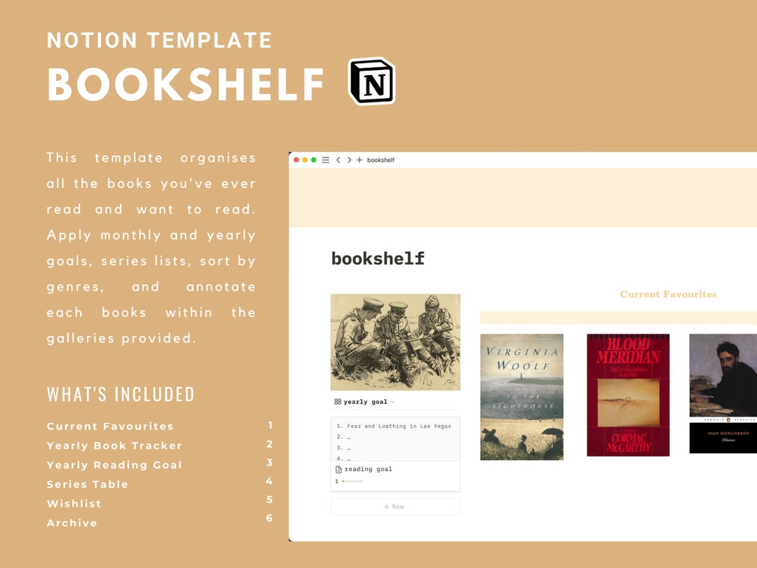Notion Book Tracker Reading List Bookshelf Notion Template Aesthetic ...