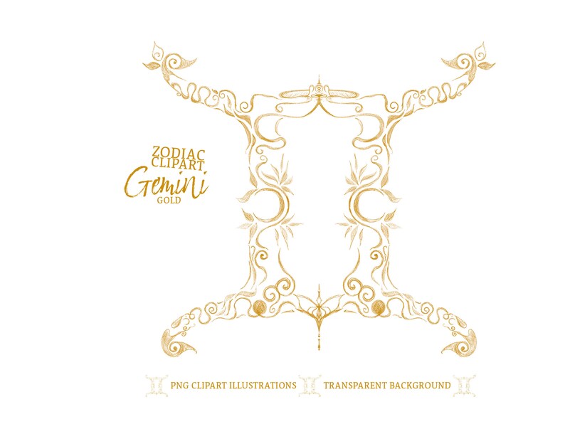 Zodiac Clipart Gemini PNG Vector Symbol Ornaments Night Stars Zodiac ...