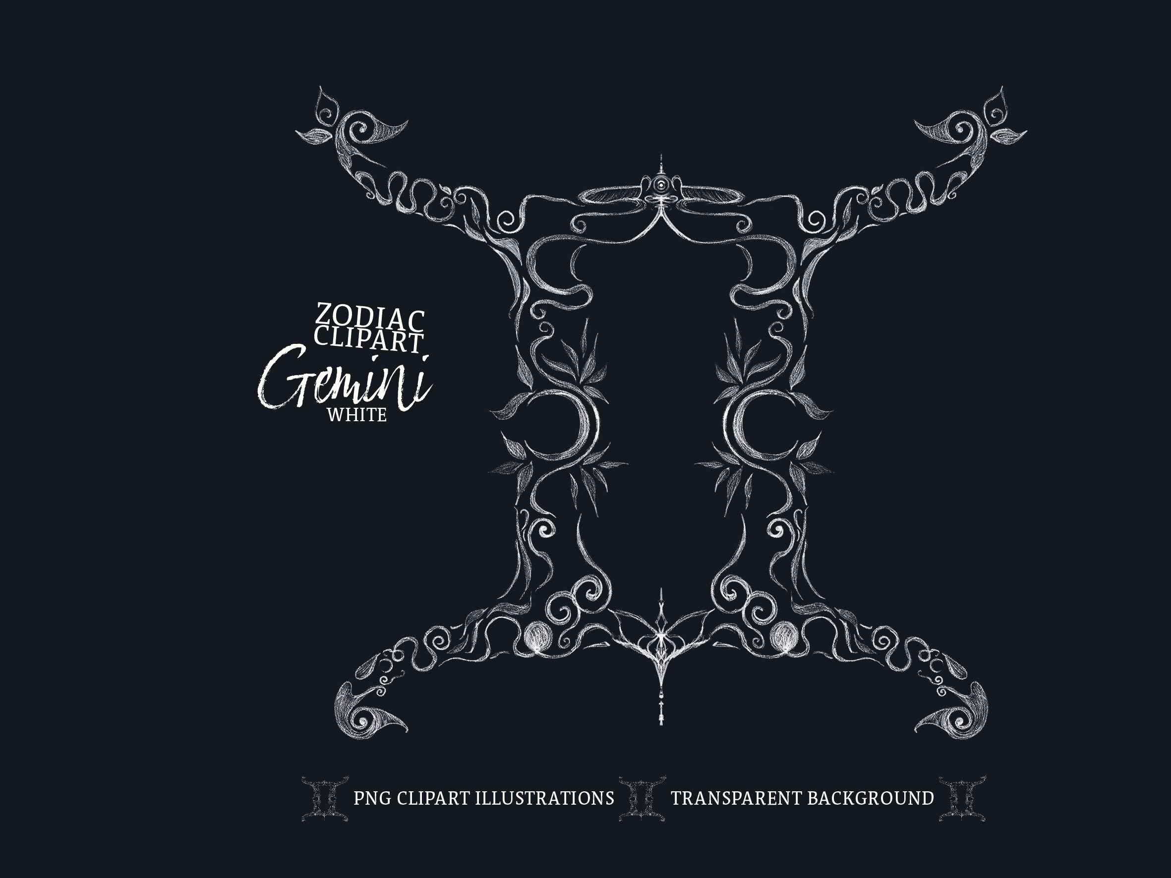 Zodiac Clipart Gemini PNG Vector Symbol Ornaments Night Stars Zodiac ...