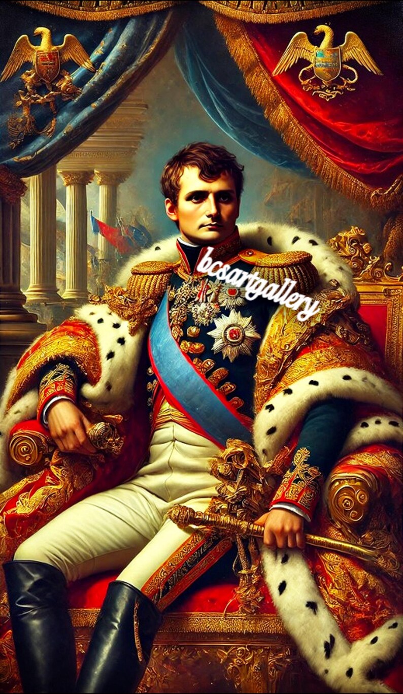 Emperor Napoleon I in Coronation Original Oil Painting on Canvas 100% ...