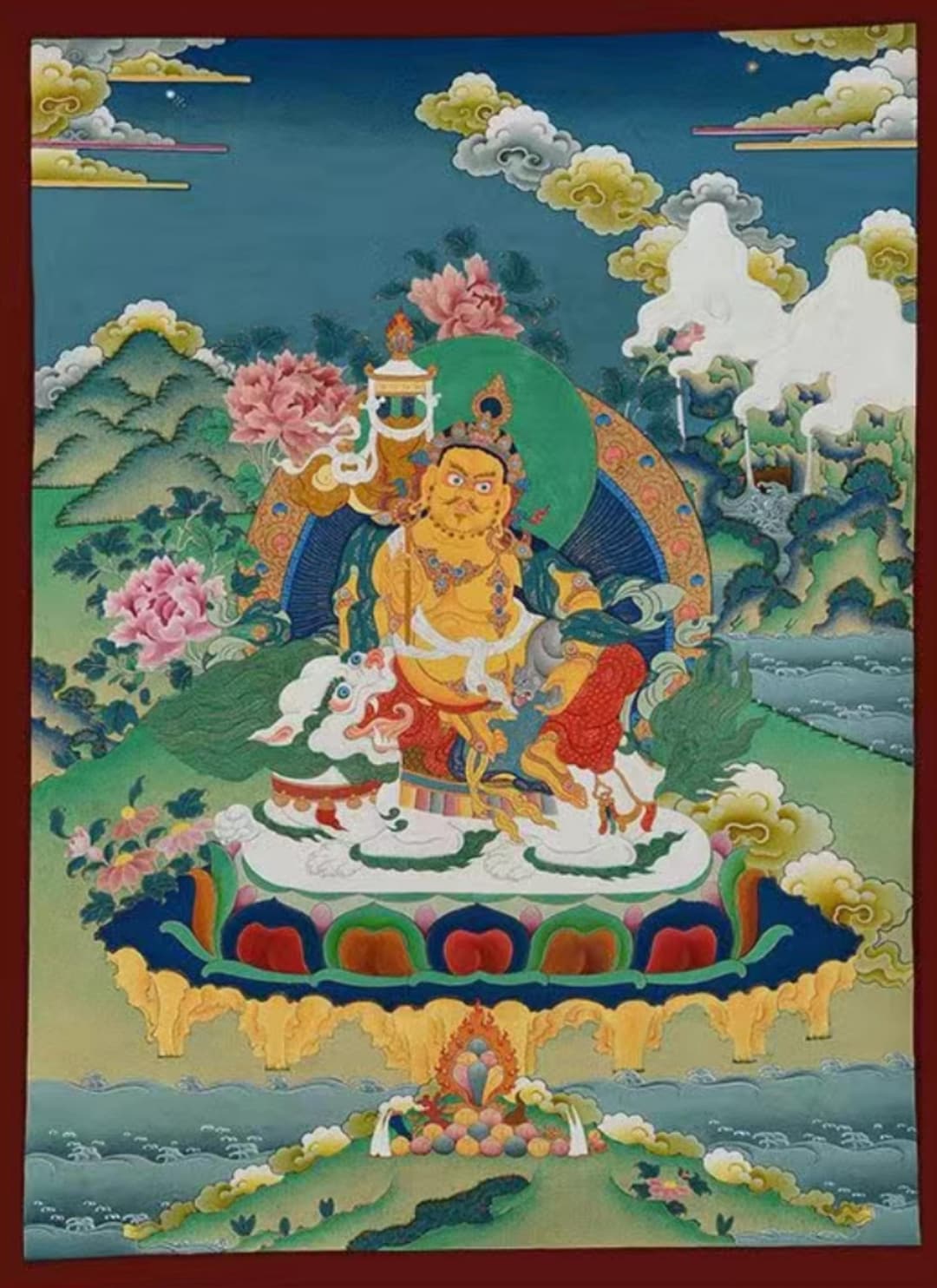 Rare Collector's Edition Vaishravana Thangka Hand-painted Wealth Deity ...