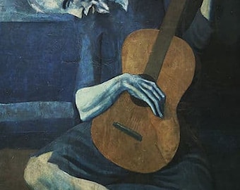 Pablo Picasso the Old Guitarist 1904, Hand-painted Oil Painting ...