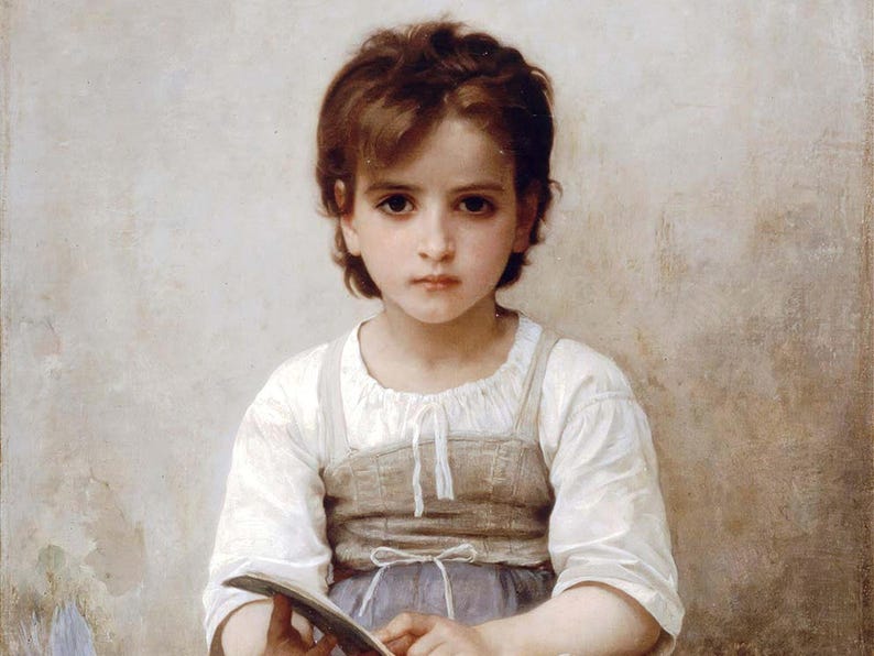 William-adolphe Bouguereau the Difficult Lesson 1884 La Leçon Difficile ...