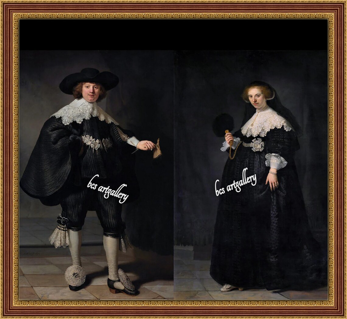 Rembrandt Pendant Portraits of Maerten Soolmans and Oopjen Coppit 1634 ...