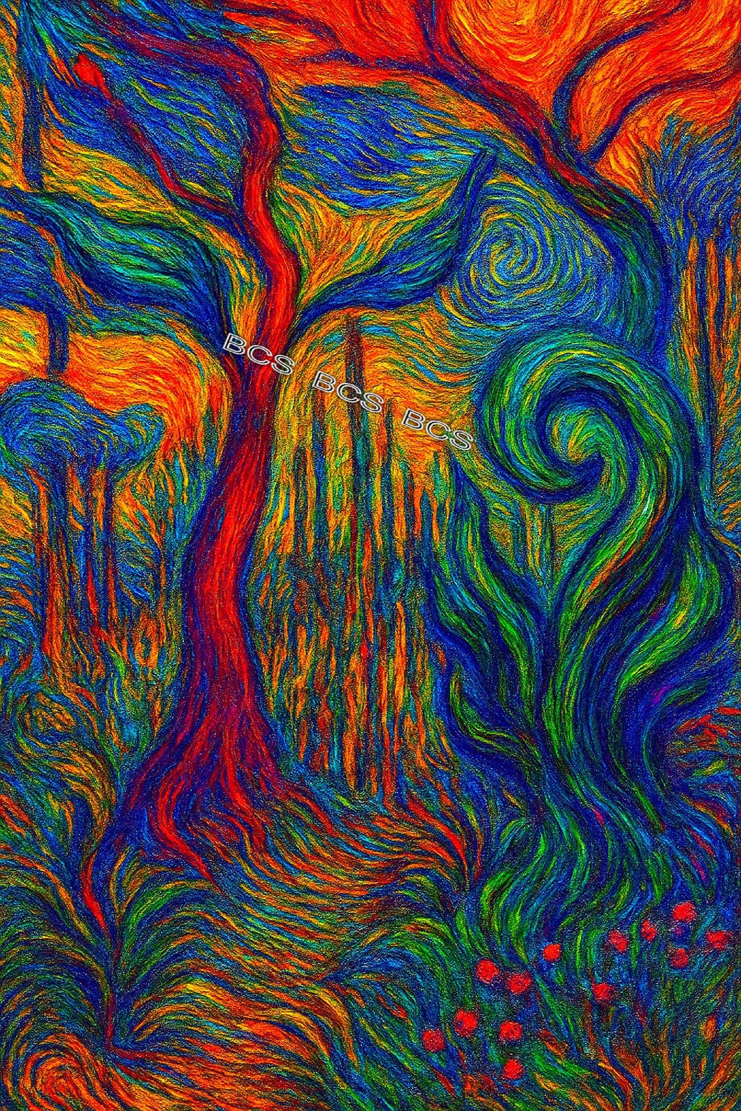 Original Mythara Painting | Vibrant Forest Painting | Hand-painted ...