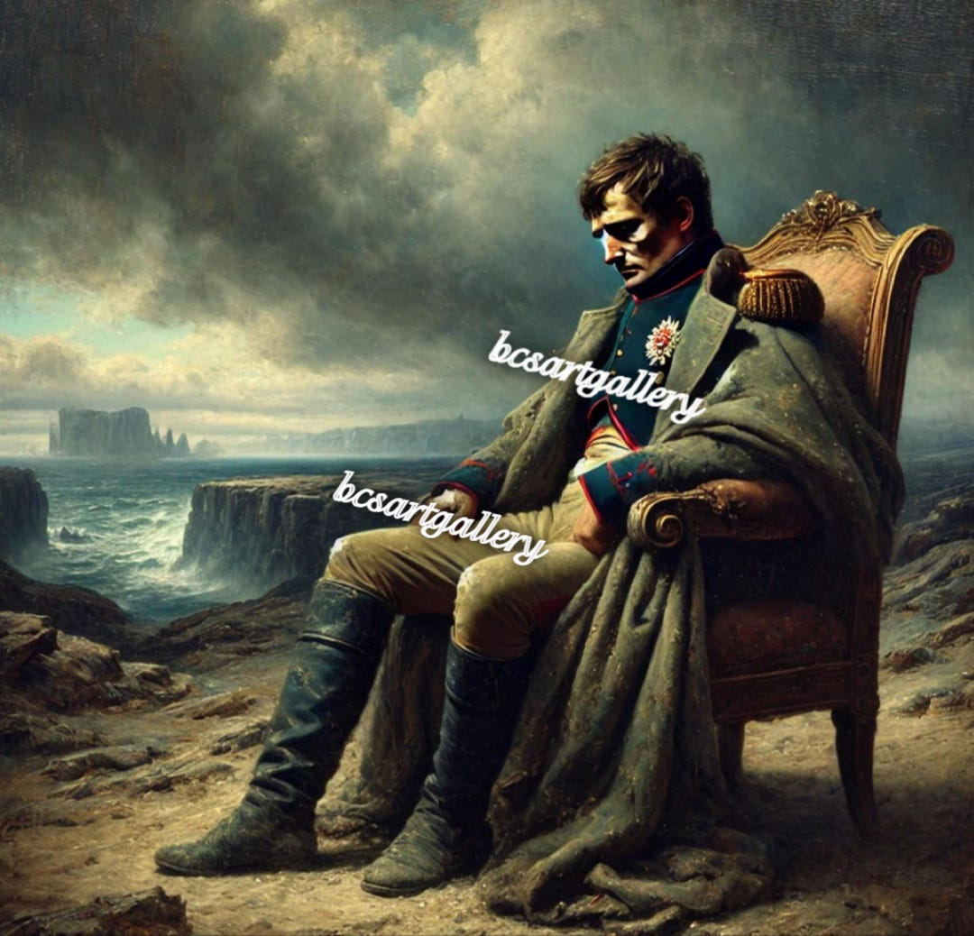 Final Exile Defeated Napoleon on St. Helena Original Oil Painting on ...