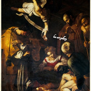 Caravaggio Nativity Oil Painting Reproduction, St Francis and St ...
