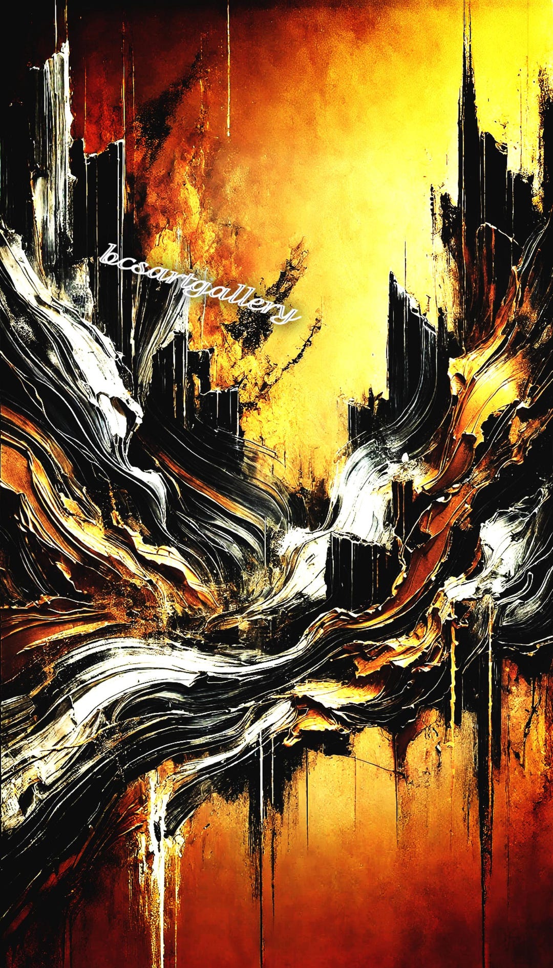 Echoes Original Oil Painting on Canvas 100% Hand-painted Slab-style ...