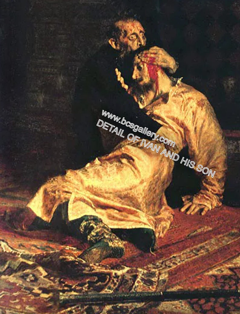 Ilya Repin Ivan the Terrible and His Son Ivan Detail Hand Painted Oil ...