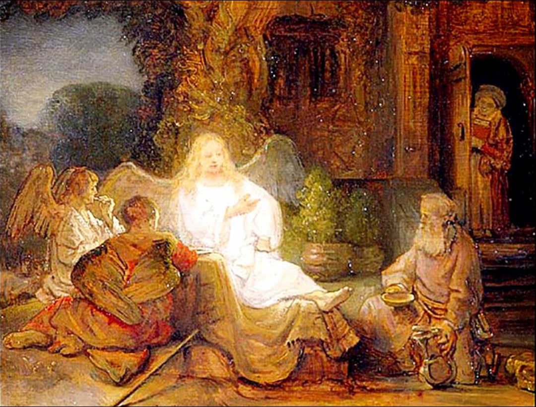 Rembrandt - Abraham and the Angels 1646 Museum Quality Hand Painted Oil ...