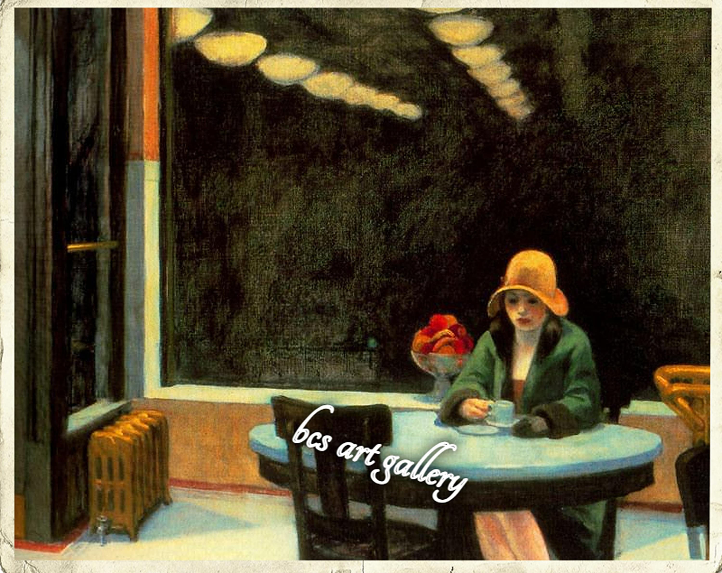 Automat Edward Hopper 1927 Reproduction 28x36in Hand Painted Oil ...