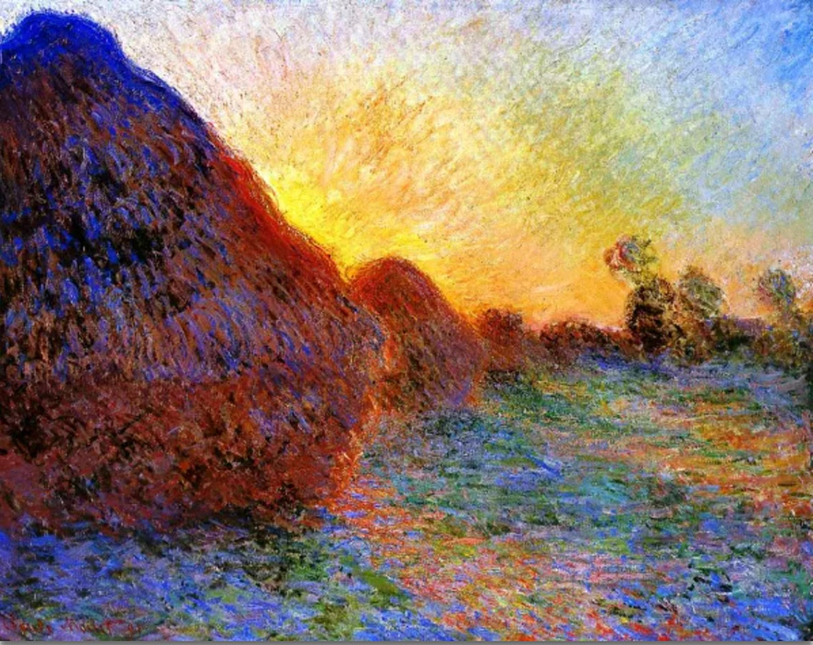 Claude Monet - Grainstacks 1890 Meules Museum Quality Hand Painted Oil ...