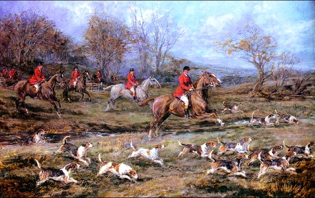 Full Cry Heywood Hardy 1890s Museum Quality Hand Painted Oil ...