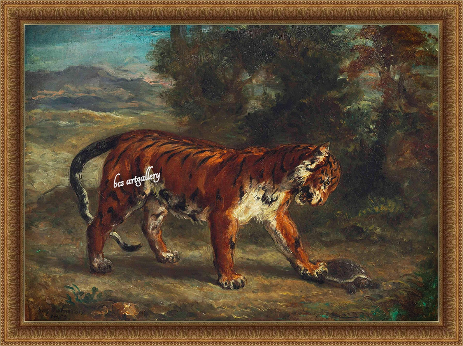 Tiger With a Tortoise Eugène Delacroix 1862 Tigre Jouant Avec Une ...
